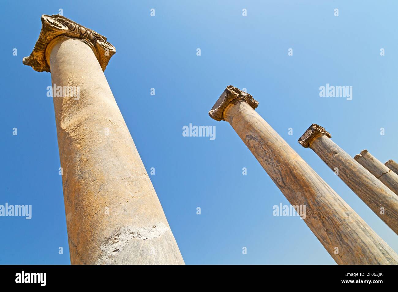 Column in old temple in ephesus sky the Stock Photo - Alamy