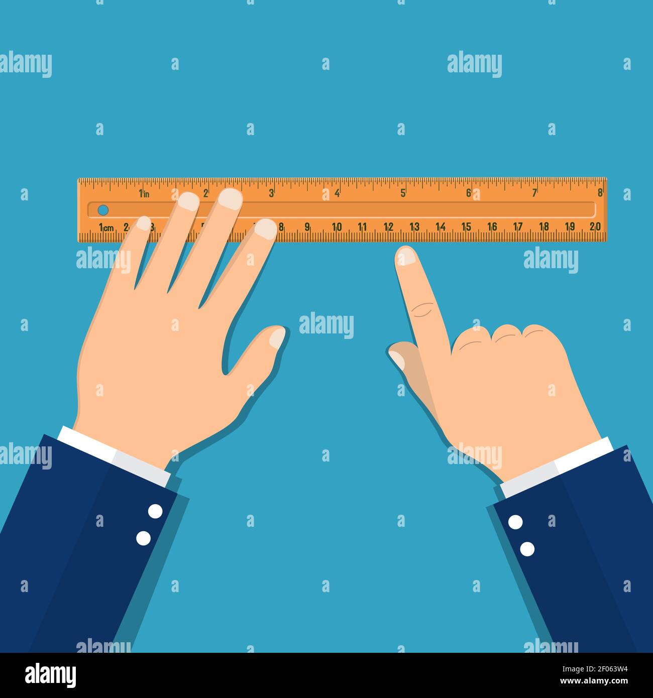 Plastic measuring ruler in hand Stock Vector Image & Art - Alamy