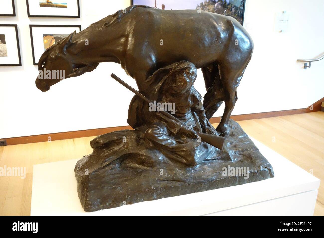 Pioneer in a Storm by Solon H. Borglum, view 1, modeled Stock Photo - Alamy