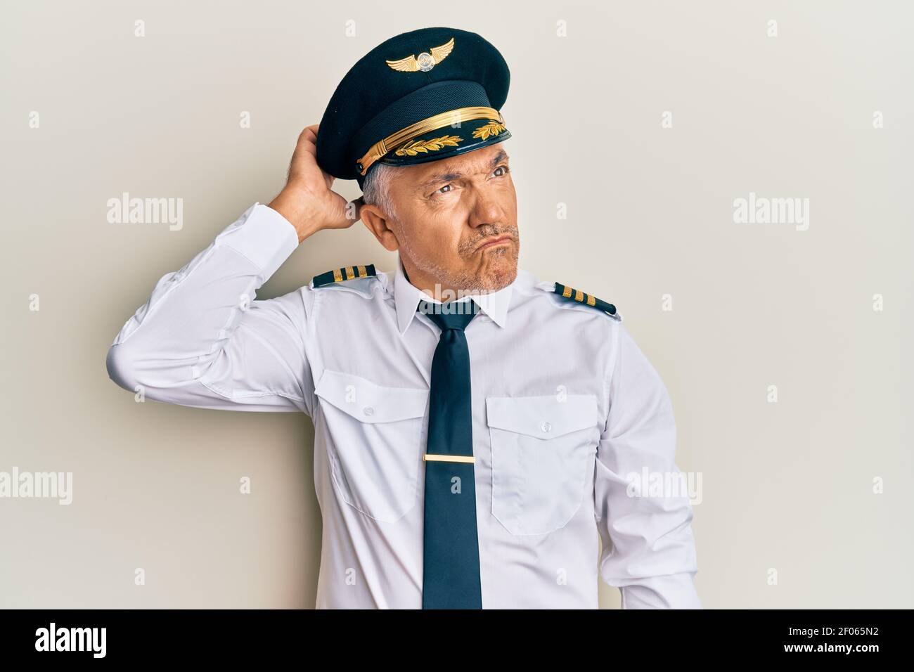 Confused man on plane hi-res stock photography and images - Alamy