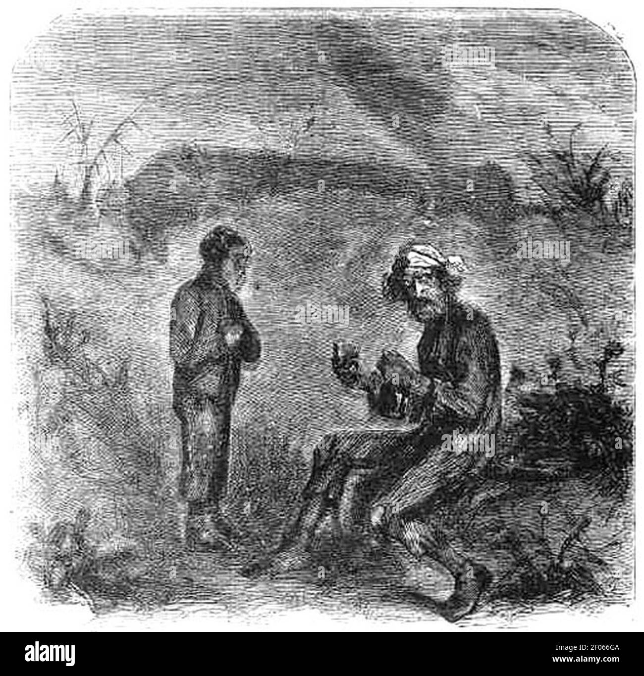 Pip and Magwitch on the marshes, John McLenan Stock Photo - Alamy