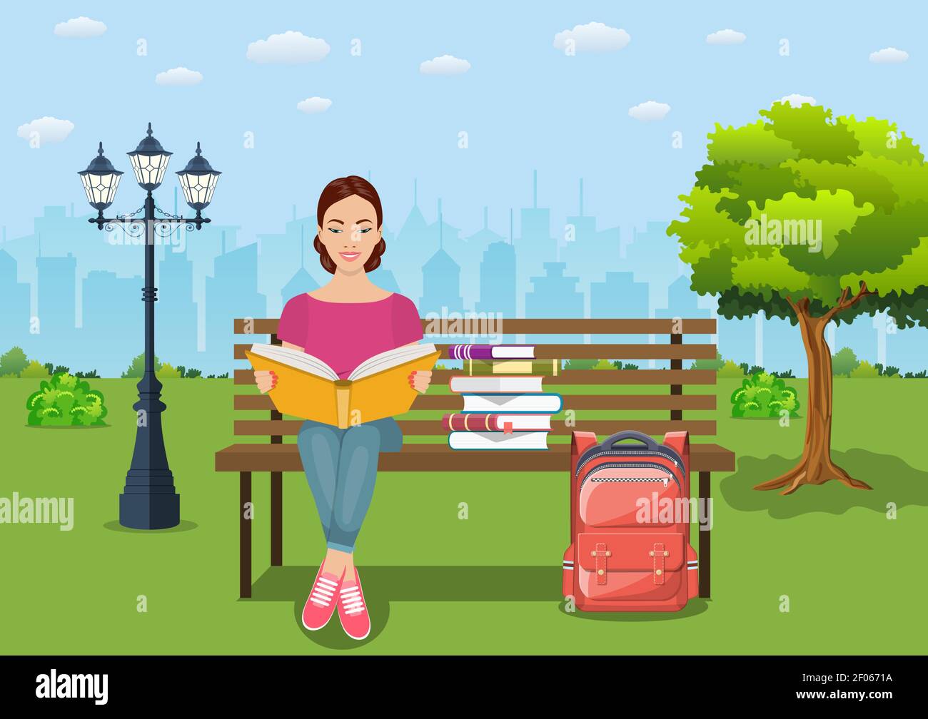 Seated Reading Lady Stock Vector Images Alamy