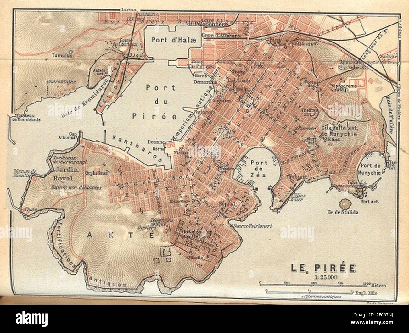 Piraeus map 1908 Stock Photo - Alamy