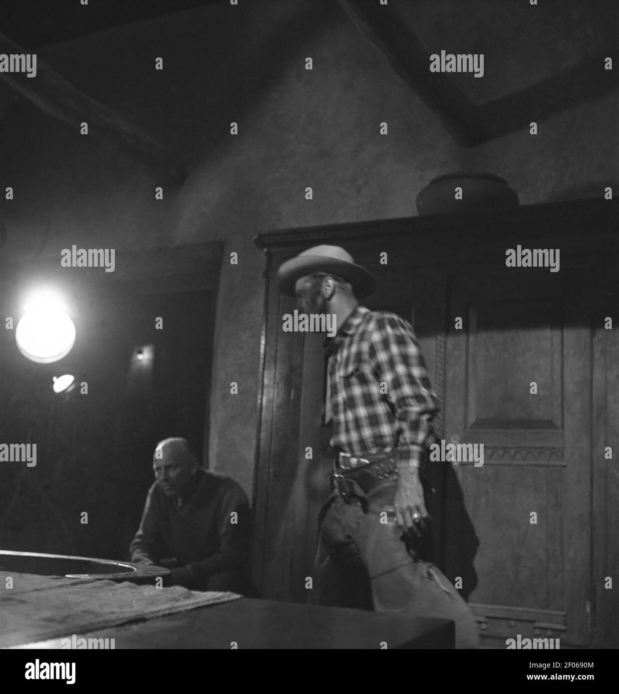 ALAN LADD on set candid during filming of BRANDED 1950 director RUDOLPH ...