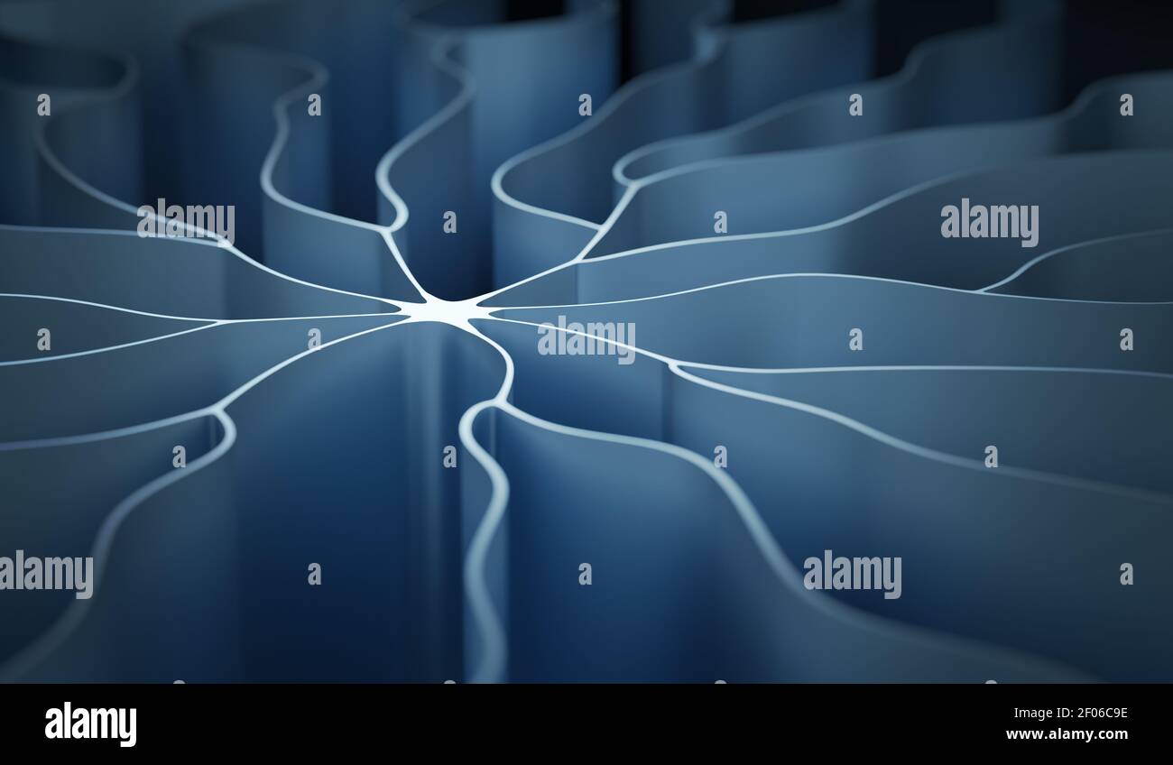 AI and nano technology concept. Artificial neural network. 3D rendered ...