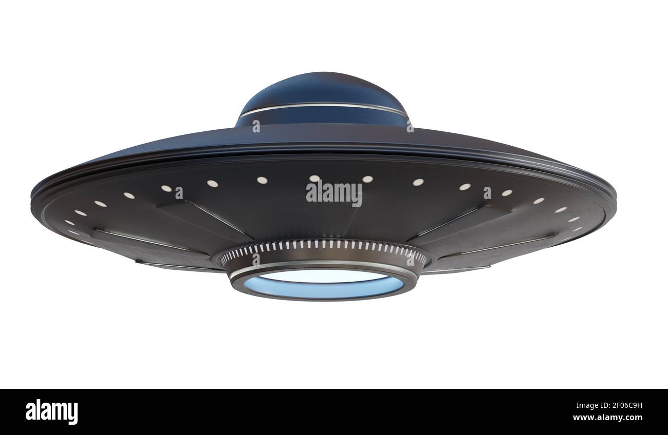 Ufo White Background UFO On A White Background. Realistic Unidentified