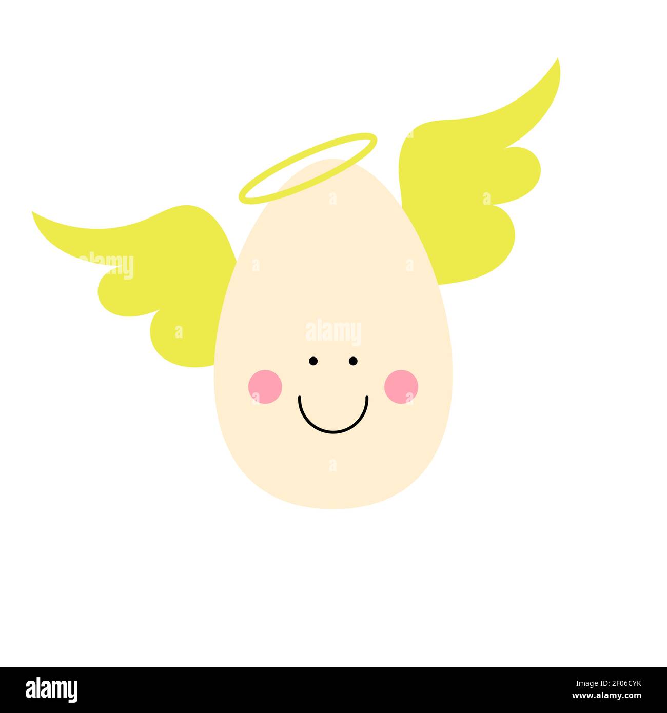 Cute Cartoon Egg As Winged Angel, Good Design For Characters Theme ...