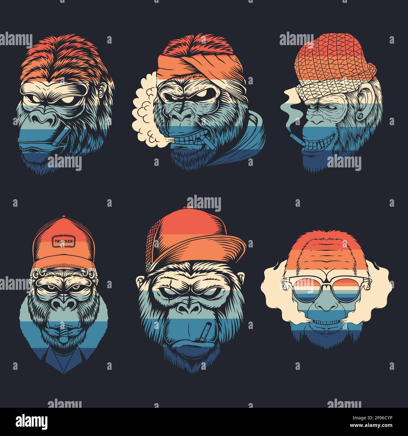 Cartoon monkey smoke hi-res stock photography and images - Alamy