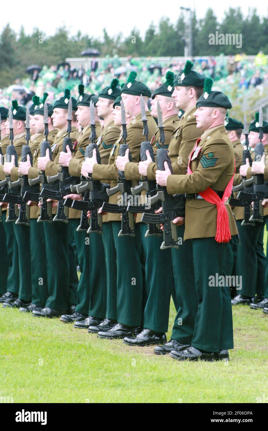 The final parade and decommissioning of the Royal Irish regiments of the British Army as part of ...