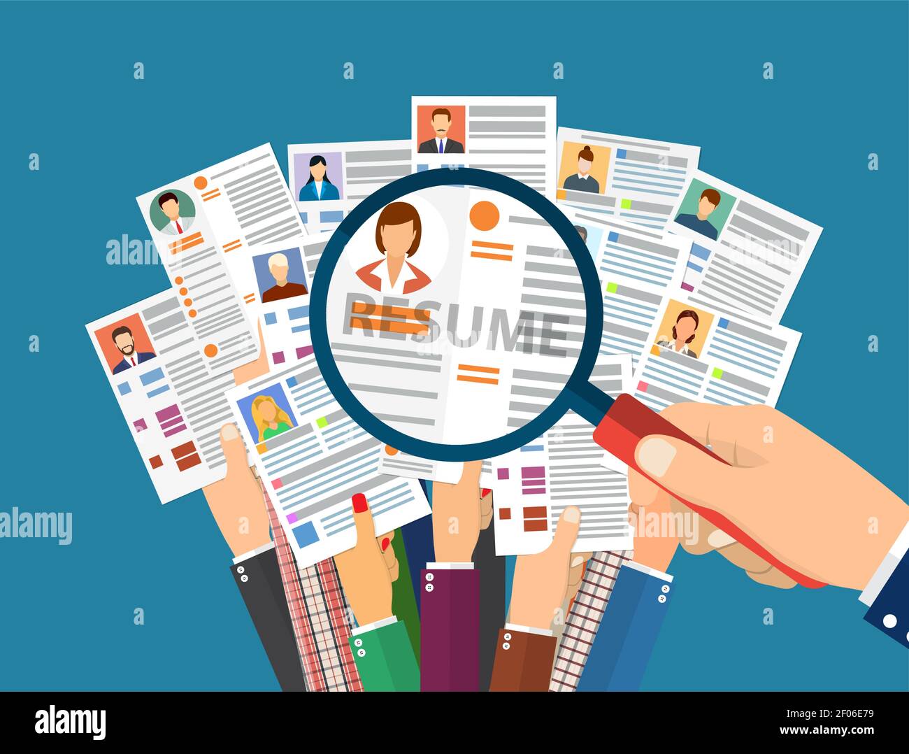 Hands holding cv resume documents Stock Vector Image & Art - Alamy