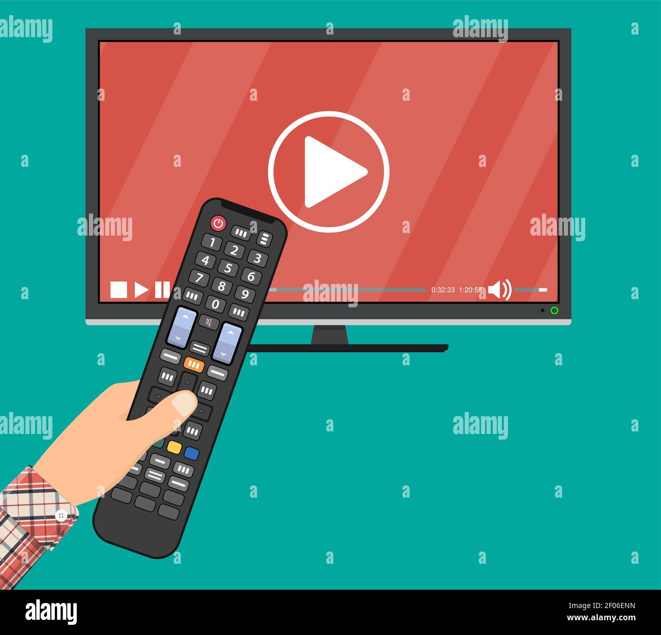 Hand holding remote control Stock Vector Image & Art - Alamy