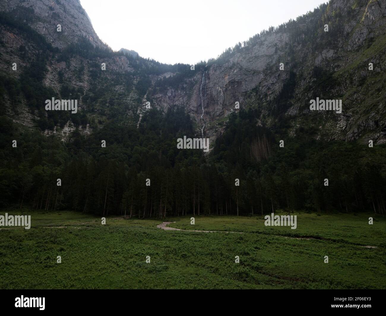 Panorama view of Roethbachfall Rothbach waterfall cliff cataract ...