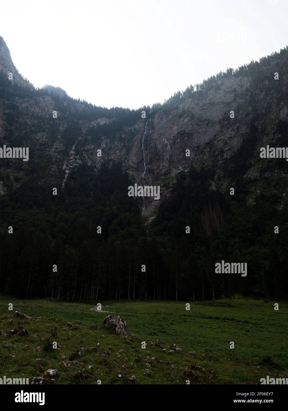 Panorama view of Roethbachfall Rothbach waterfall cliff cataract ...