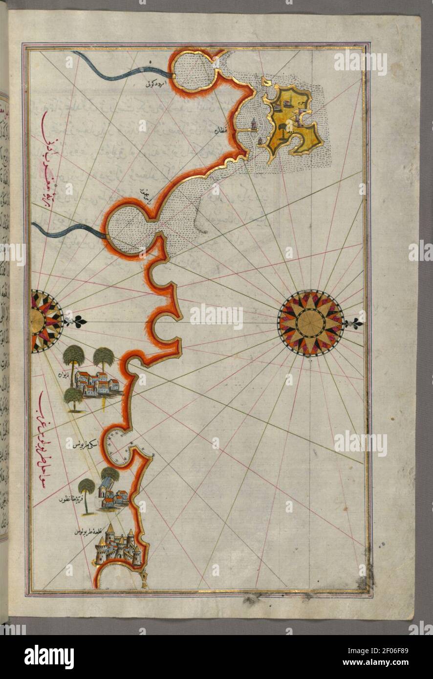 Piri Reis - Map of the Coast of Tripoli Stock Photo - Alamy