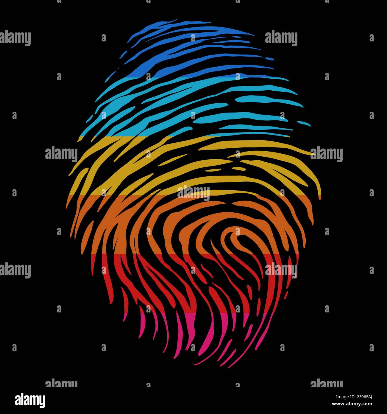 fingerprint retro color vector illustration for your company or brand ...