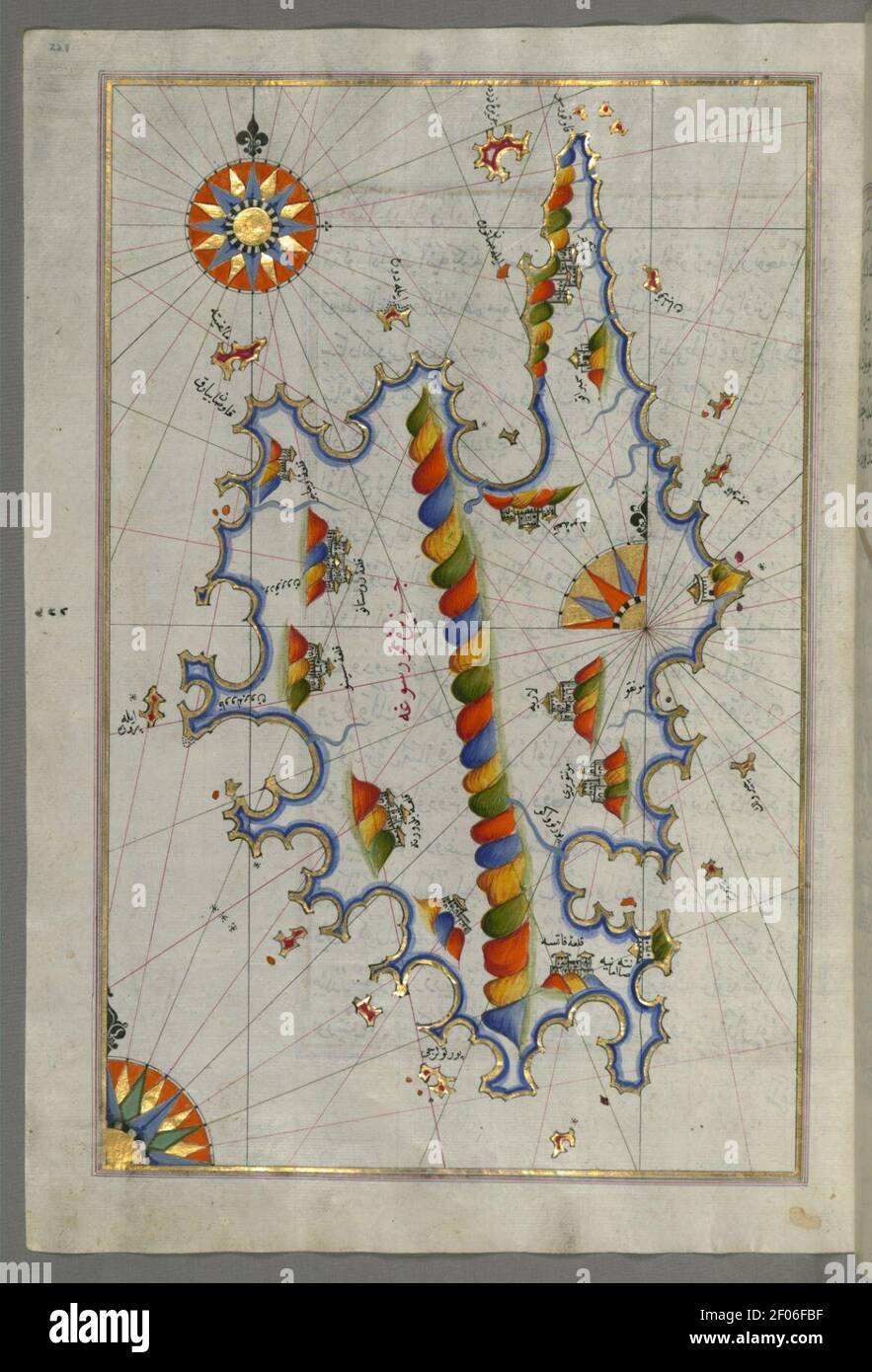 Piri Reis - Map of the Island of Corsica Stock Photo - Alamy