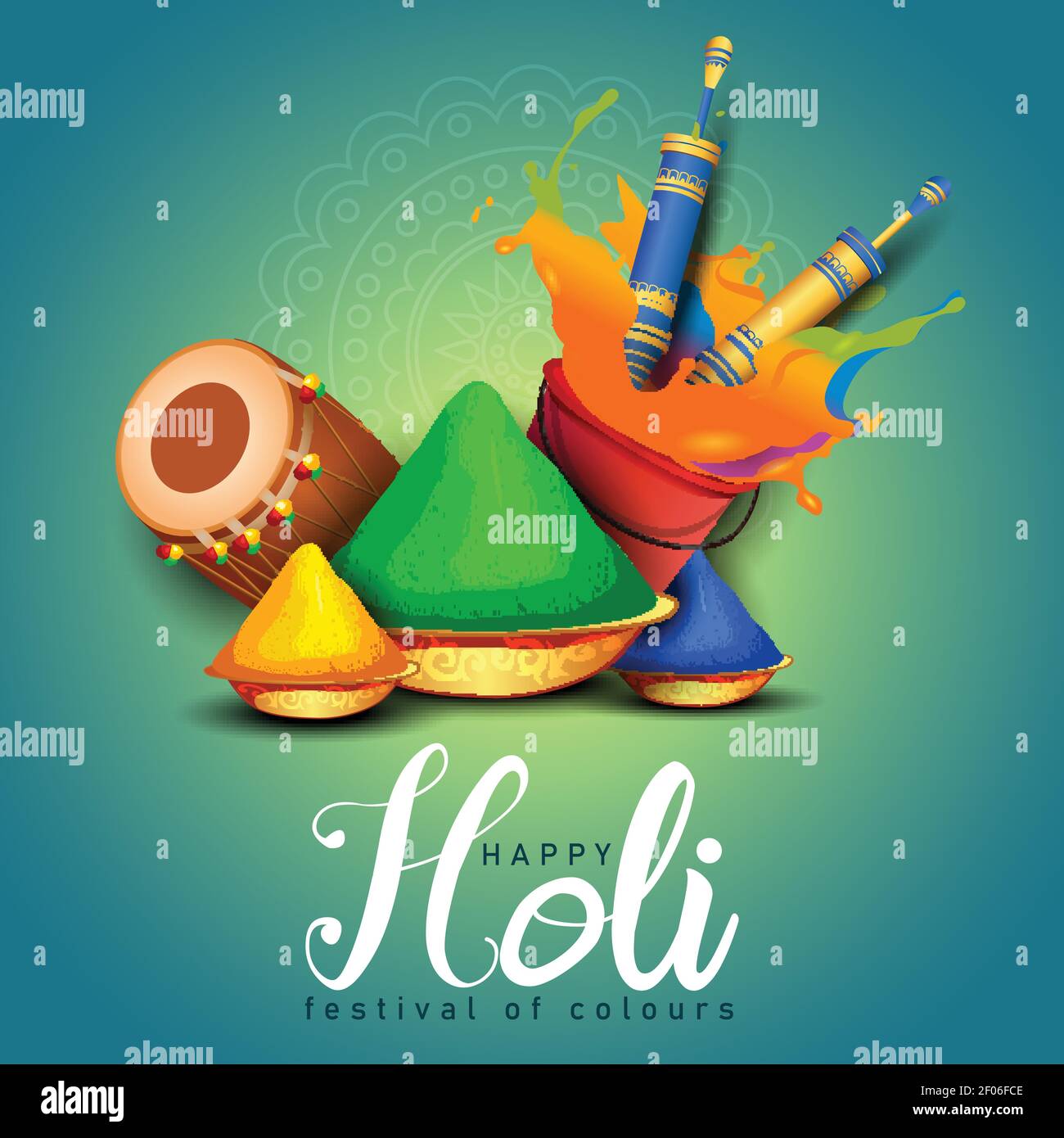 Happy Holi Colorful Background With Text Rang Barse