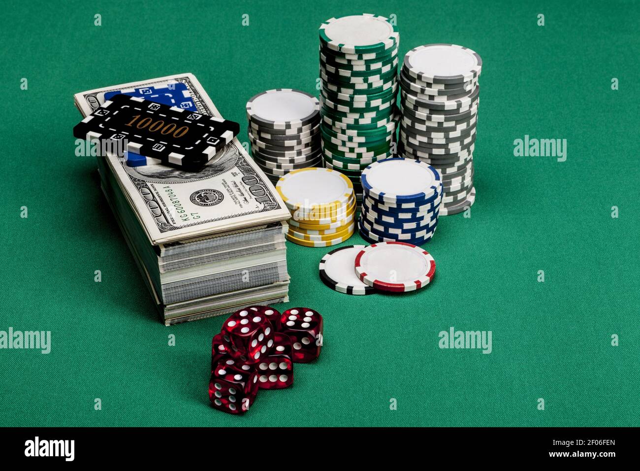 Red Dice and Money Stock Photo - Alamy