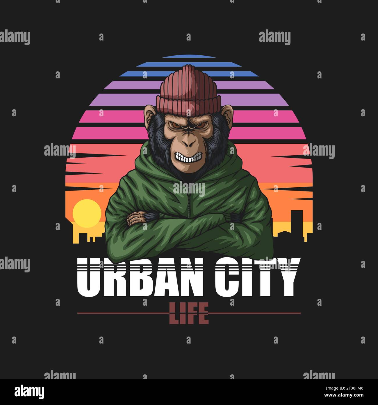 angry urban monkey vector illustration for your company or brand Stock ...