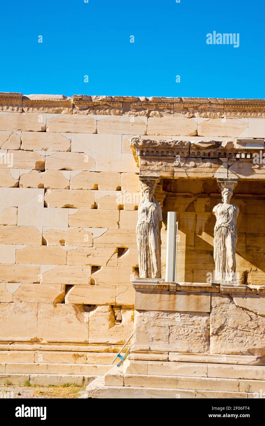 Statue acropolis athens place and historical in greece the old architecture Stock Photo - Alamy