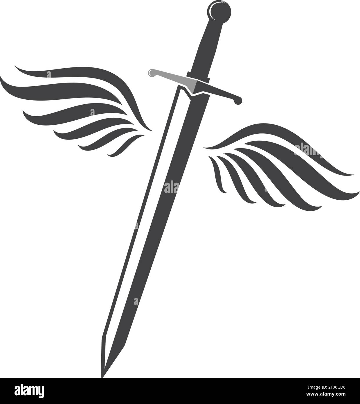 sword with wings logo icon vector illustration design template Stock ...