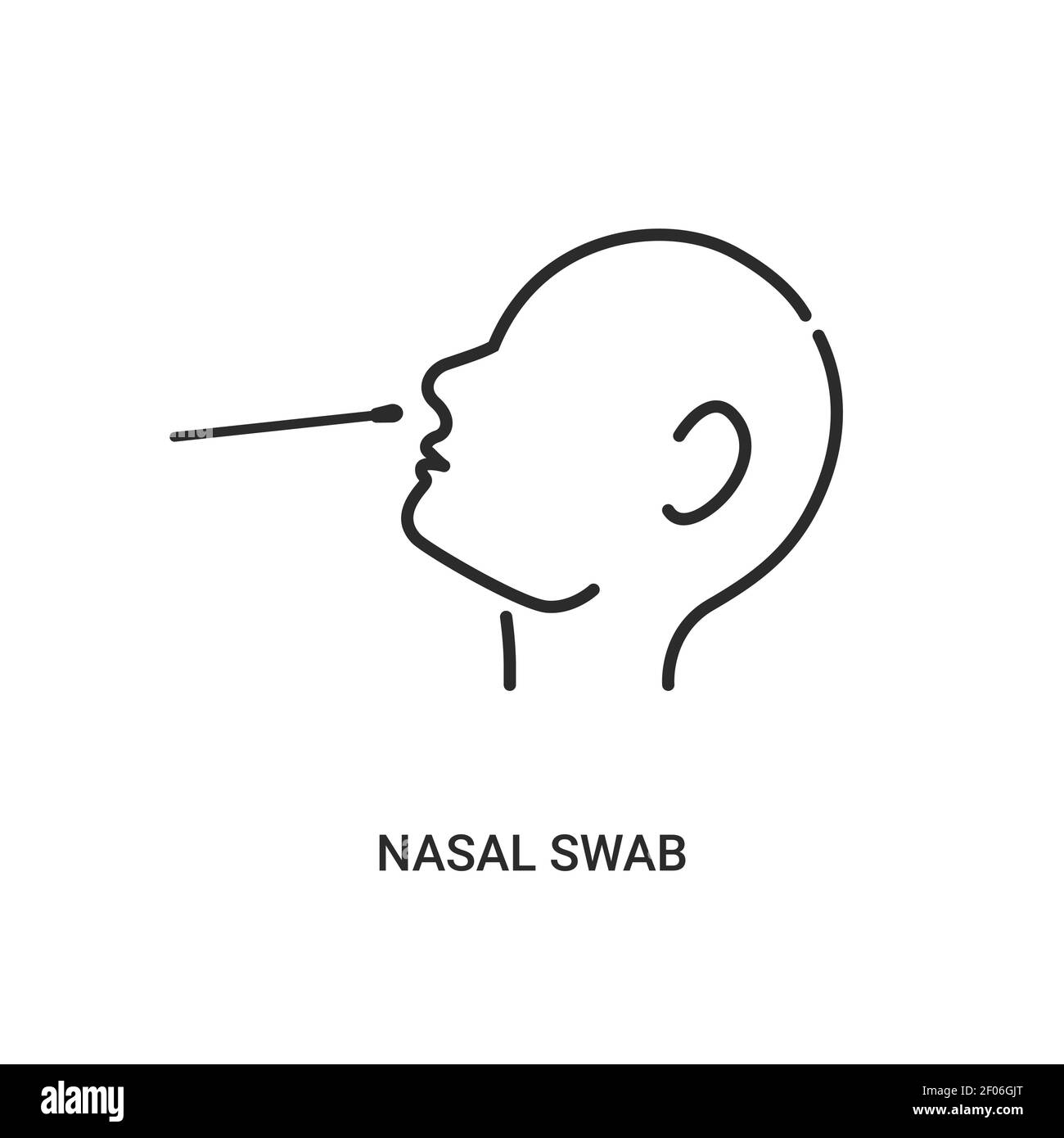 Covid swab nasal illustration Black and White Stock Photos & Images - Alamy