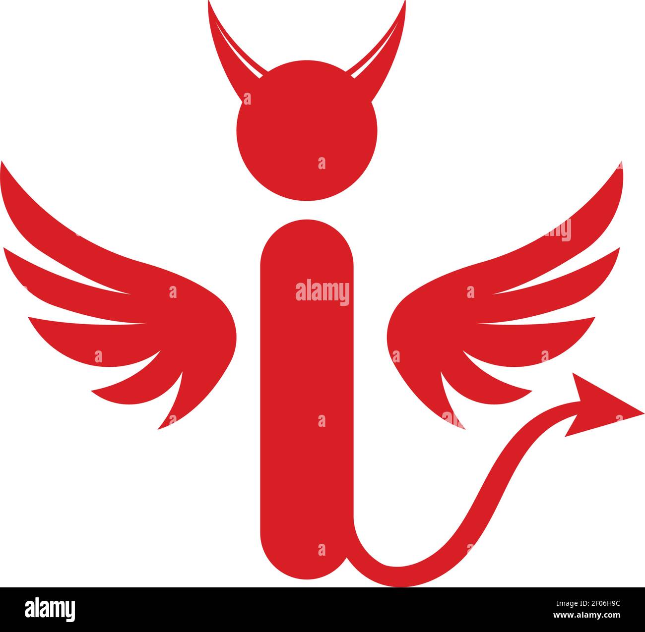 icon logo i letter devil concept vector illustration design Stock ...