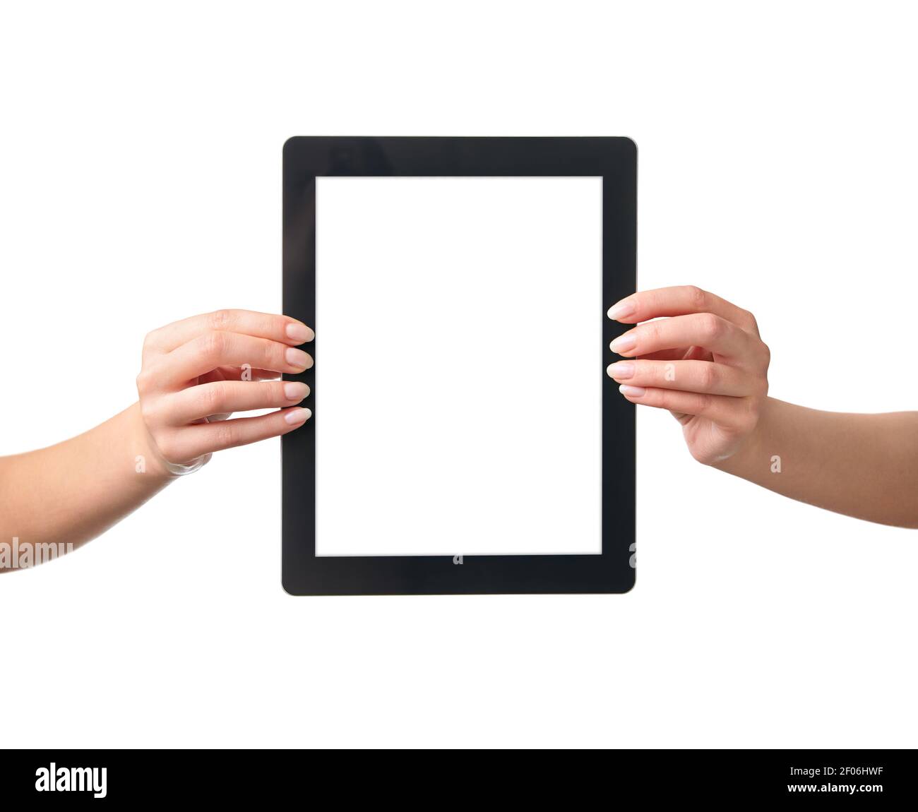 Female hands hold wireless Cut Out Stock Images & Pictures - Alamy