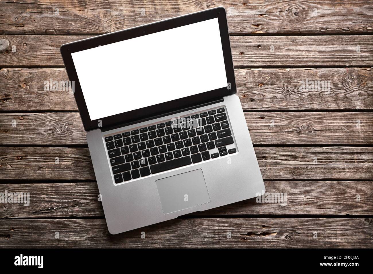 Open laptop with isolated screen Stock Photo - Alamy