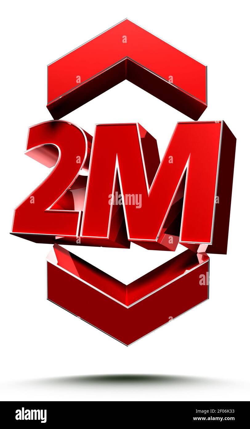 3D illustration Signs 2m on white background with clipping path Stock ...