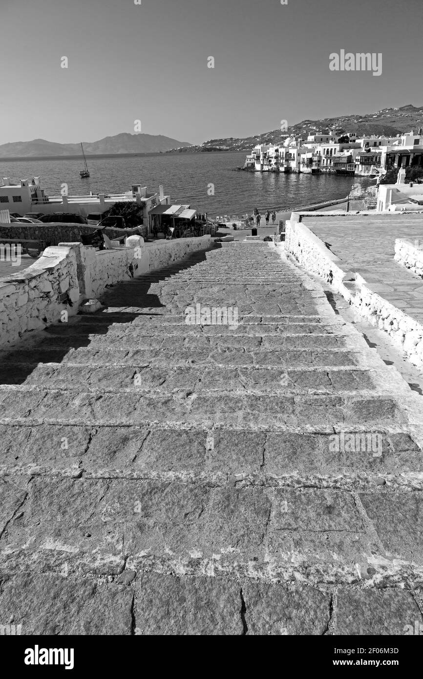 Old history in cyclades island harbor and boat santorini naksos europe ...