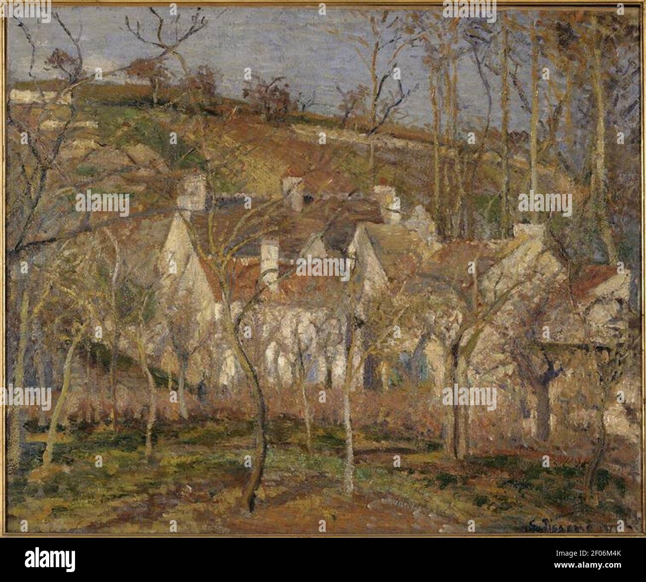Pissarro - LES TOITS ROUGES.COIN DE VILLAGE, EFFET D'HIVER, 1877 Stock ...