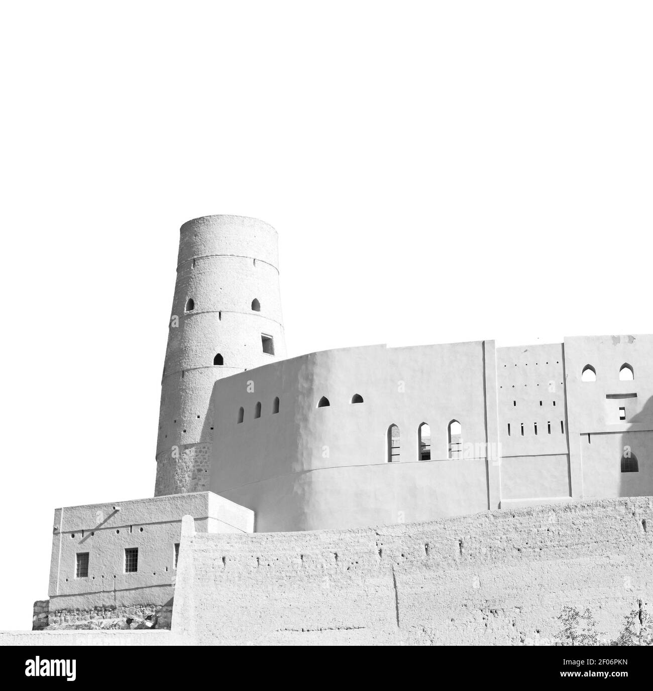 In oman muscat the old defensive fort battlesment sky and star brick ...