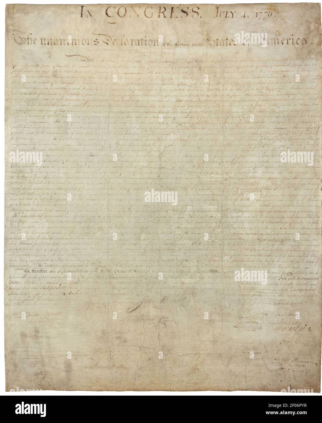 An image of the first page of the United States Declaration of ...
