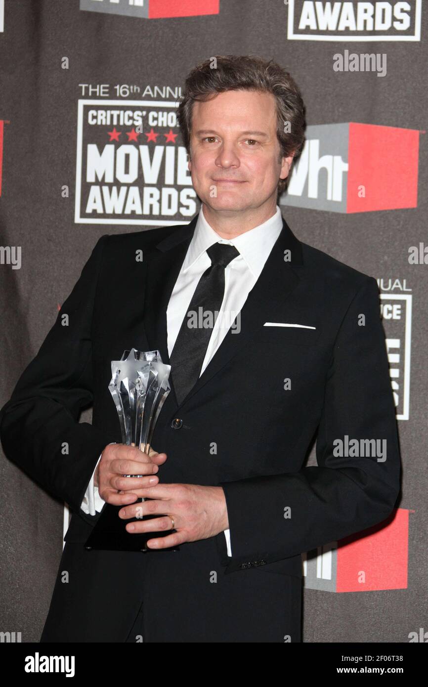 14 January 2011 - Hollywood, CA - Colin Firth poses backstage at the ...