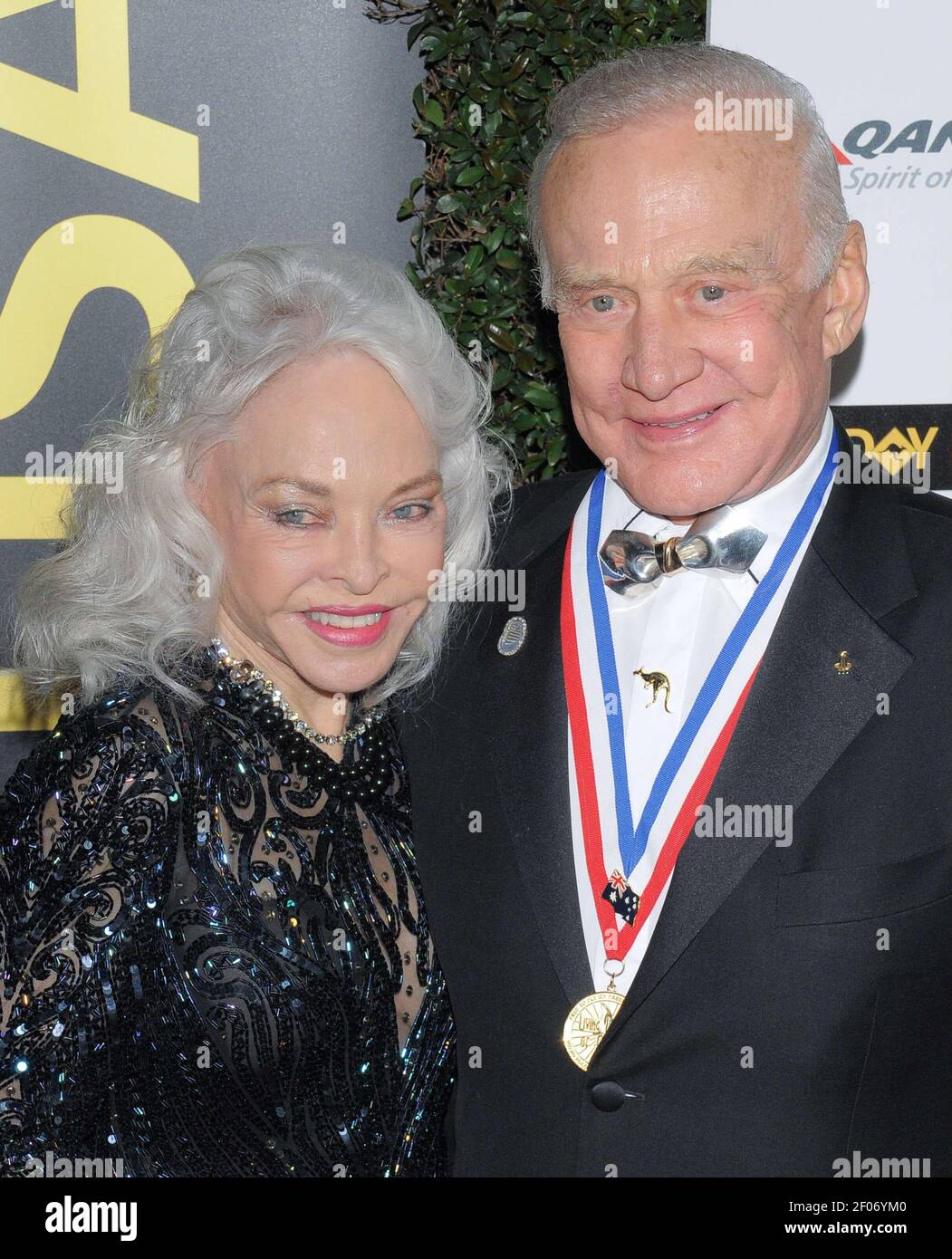 Buzz Aldrin and wife Lois. 2011 G'Day USA Los Angeles Black Tie Gala ...