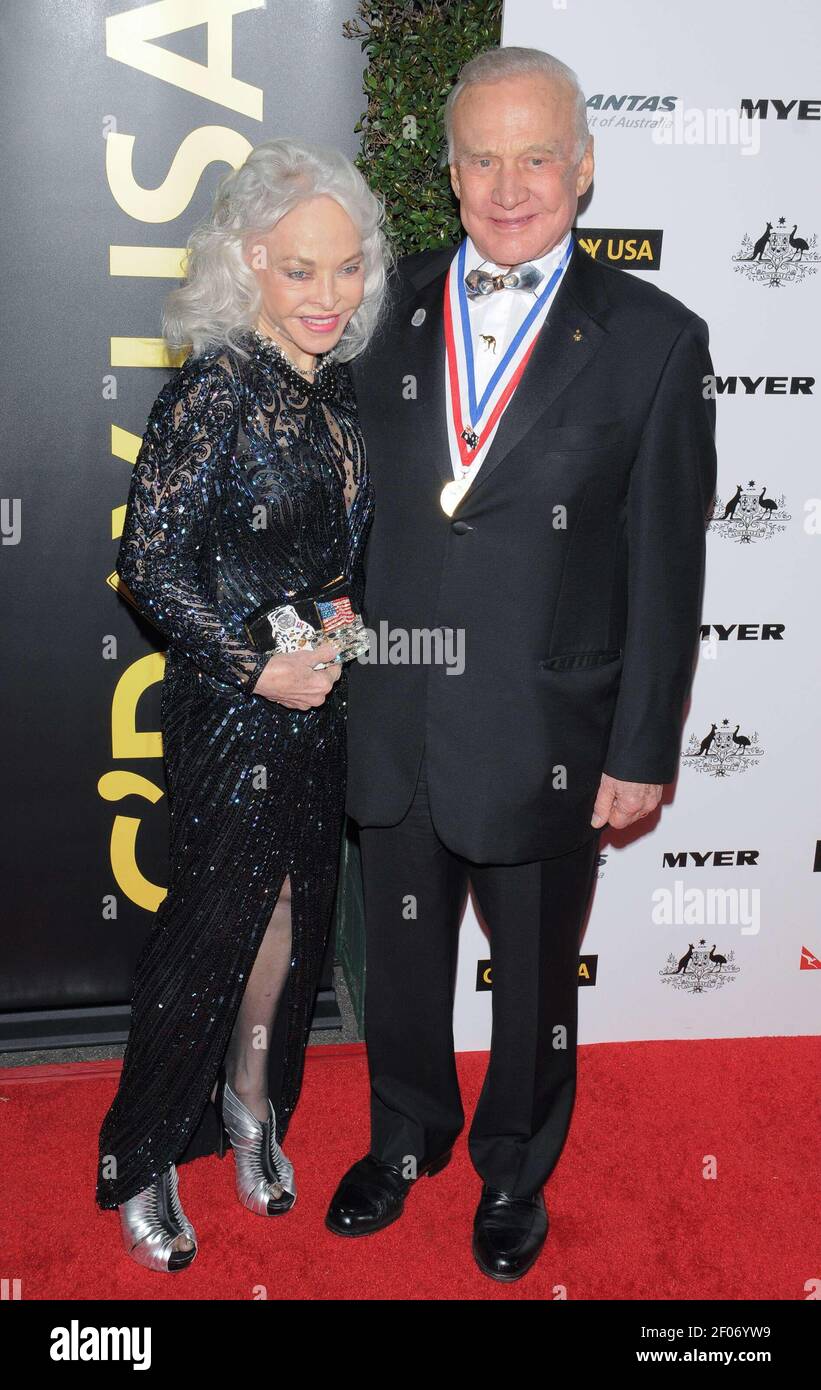Buzz Aldrin and wife Lois. 2011 G'Day USA Los Angeles Black Tie Gala ...