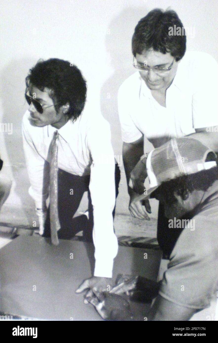 26 January 2011 - New York, NY - Michael Jackson makes handprint and ...