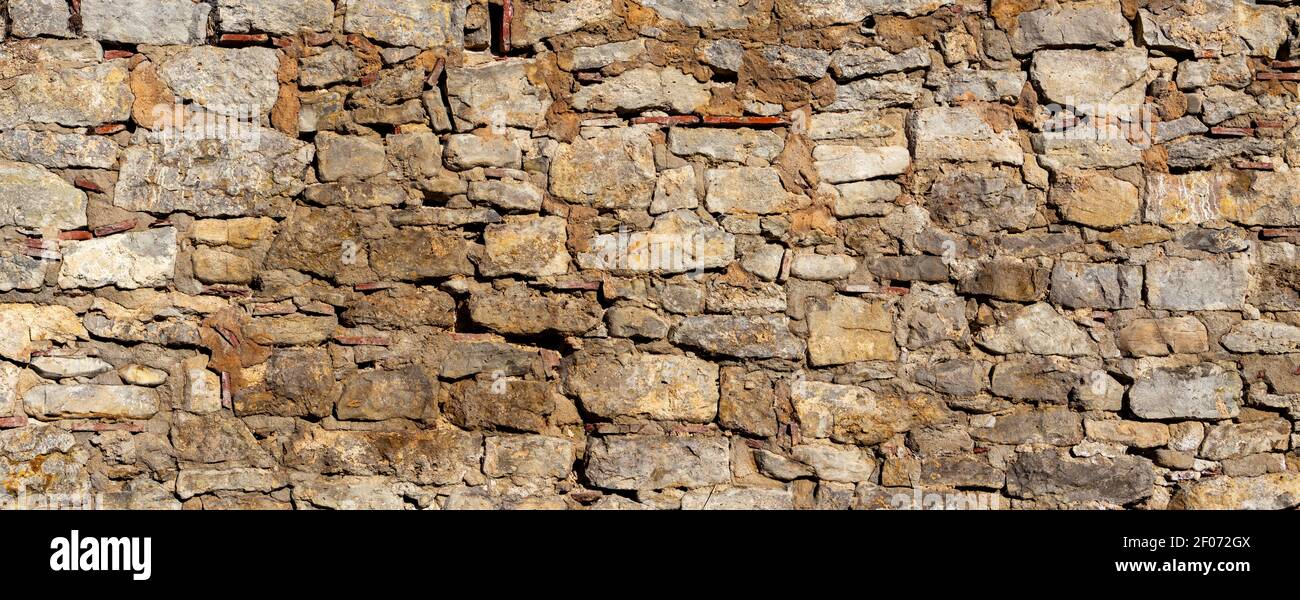 Wide natural stone wall panorama for background Stock Photo - Alamy