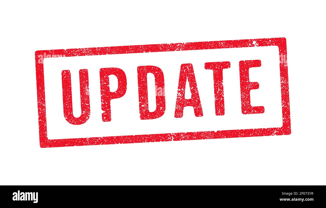 Vector illustration of the word Update in red ink stamp Stock Vector ...