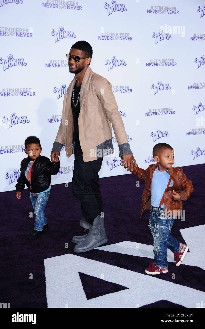 Usher with sons Usher V and Naviyd. Justin Bieber: Never Say Never Los ...