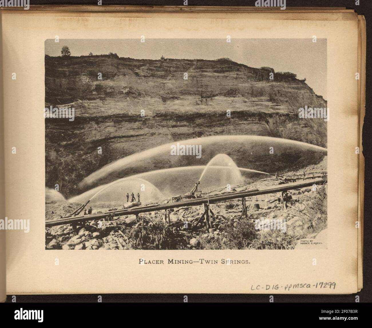 Placer mining, Twin Springs - photo by Horace C. Myers Stock Photo - Alamy