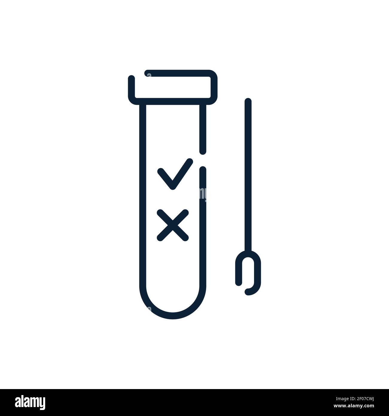Covid pcr test vector line icon. Corona virus covid19 tube test medical ...