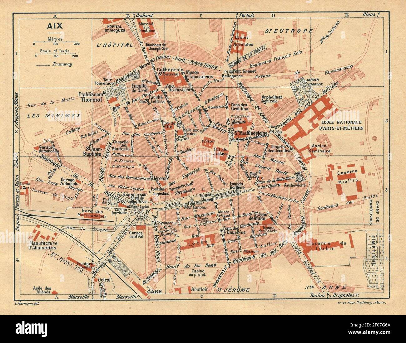 Plan Aix-en-Provence 1924 Stock Photo - Alamy
