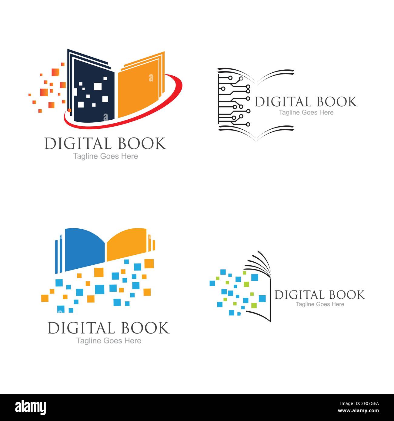 Digital book logo technology vector icon design Stock Vector Image ...