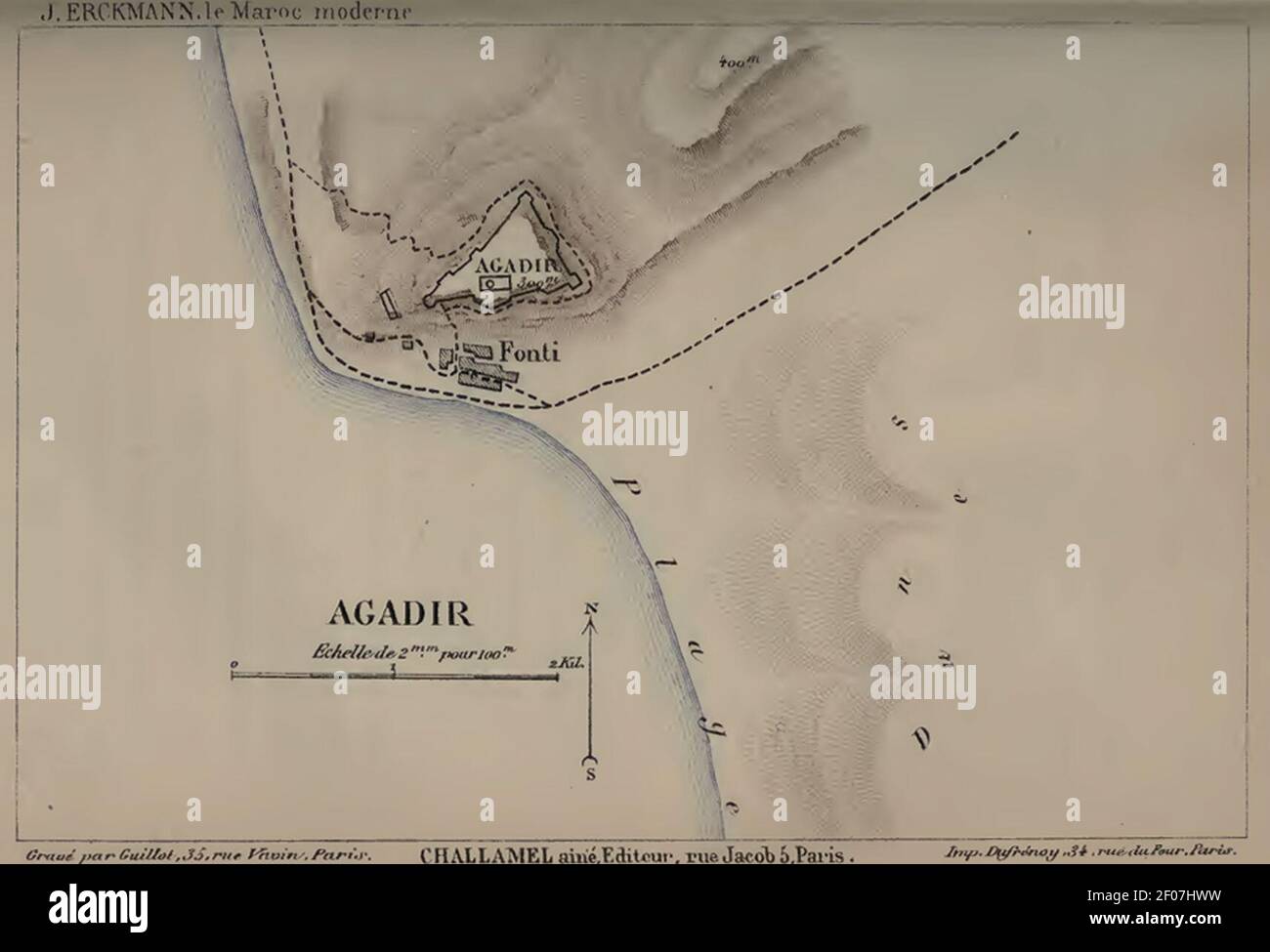 Plan d'Agadir en 1885 Stock Photo - Alamy