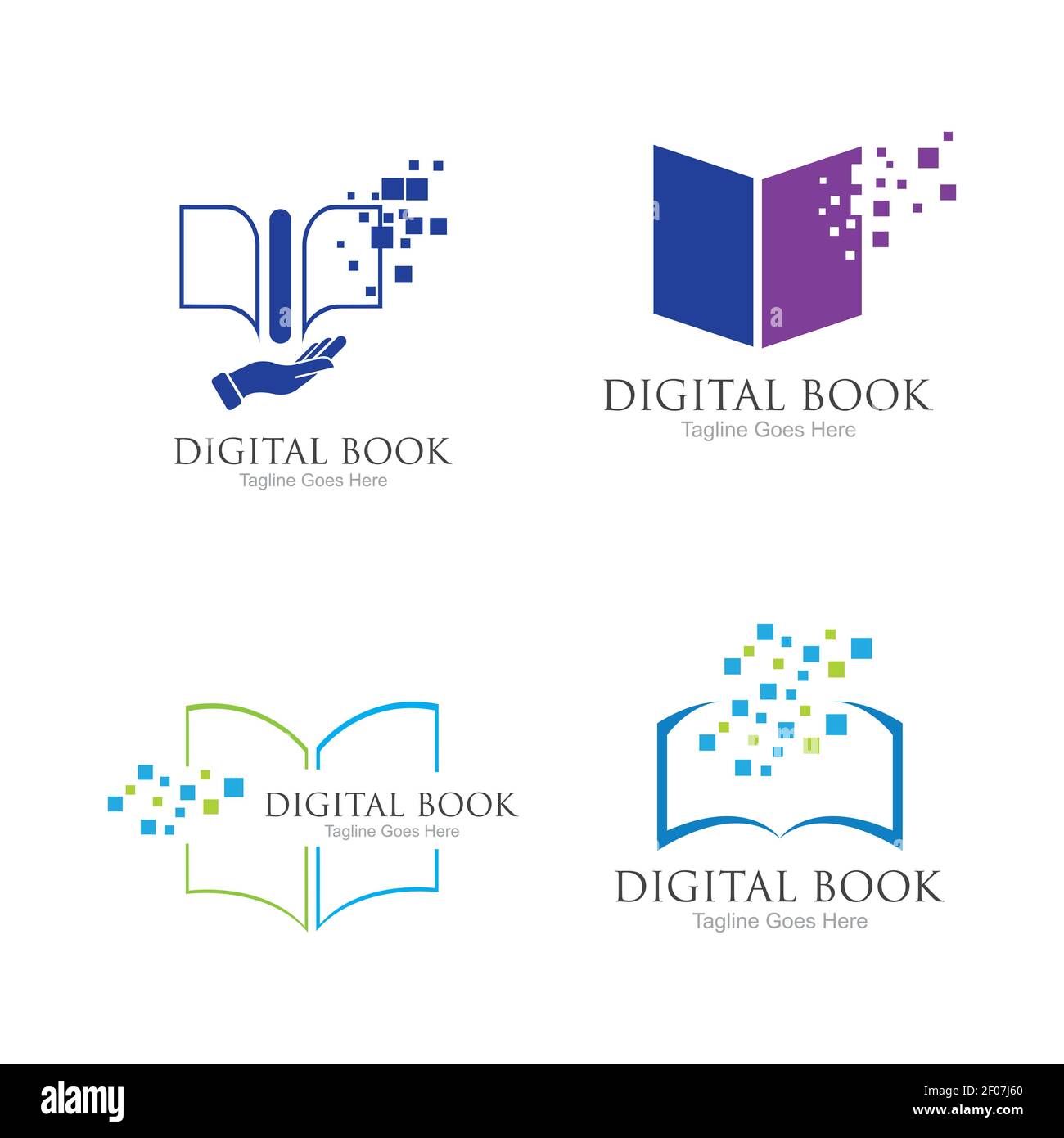 Digital book logo technology vector icon design Stock Vector Image ...