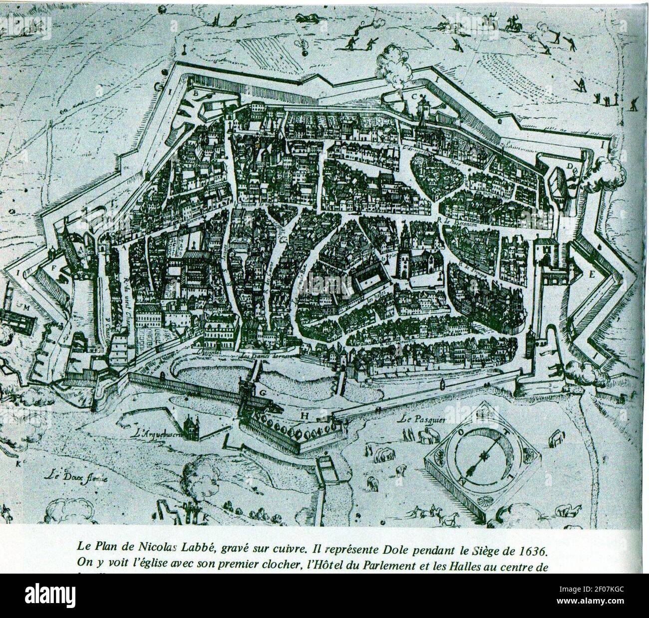 Plan de Dole (France) en 1636 Stock Photo - Alamy