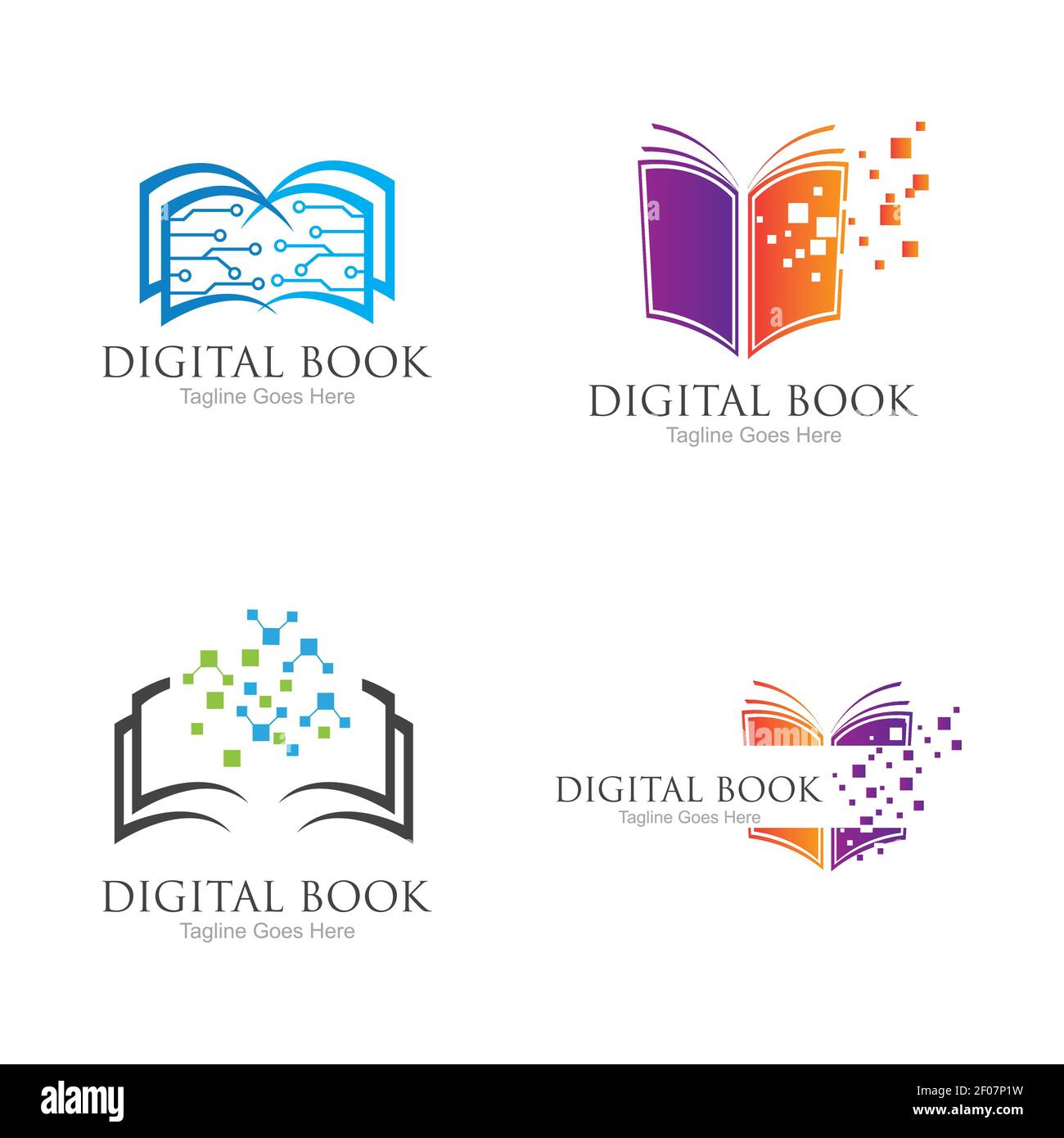 Digital book logo technology vector icon design Stock Vector Image ...