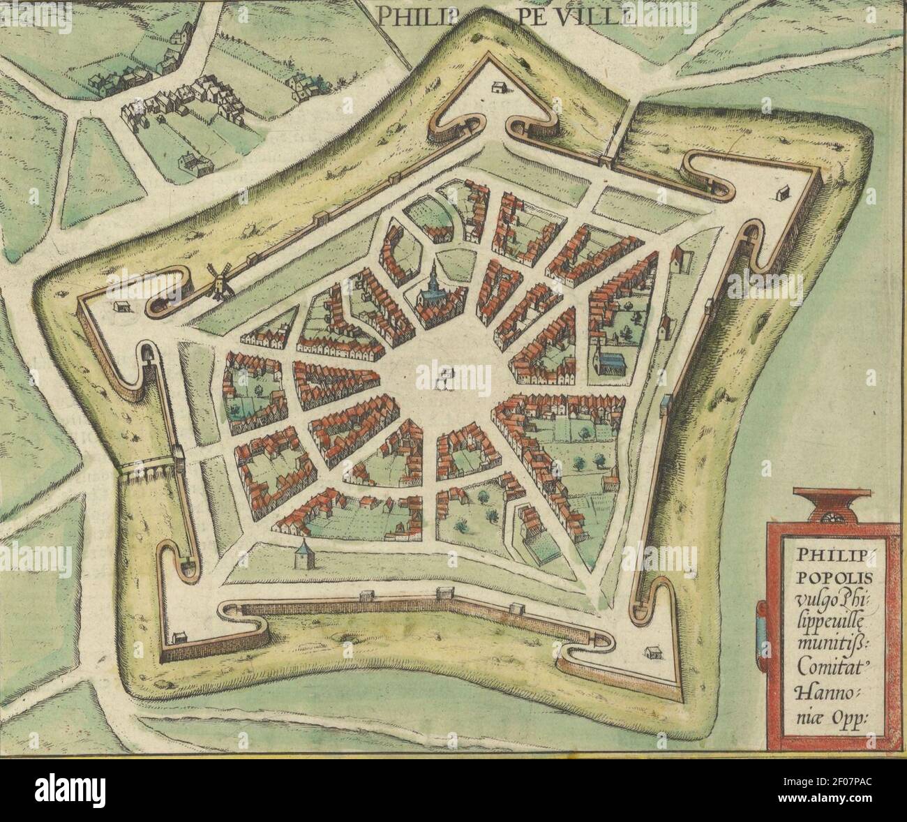 Plan de Philippeville publié en 1645 Stock Photo - Alamy